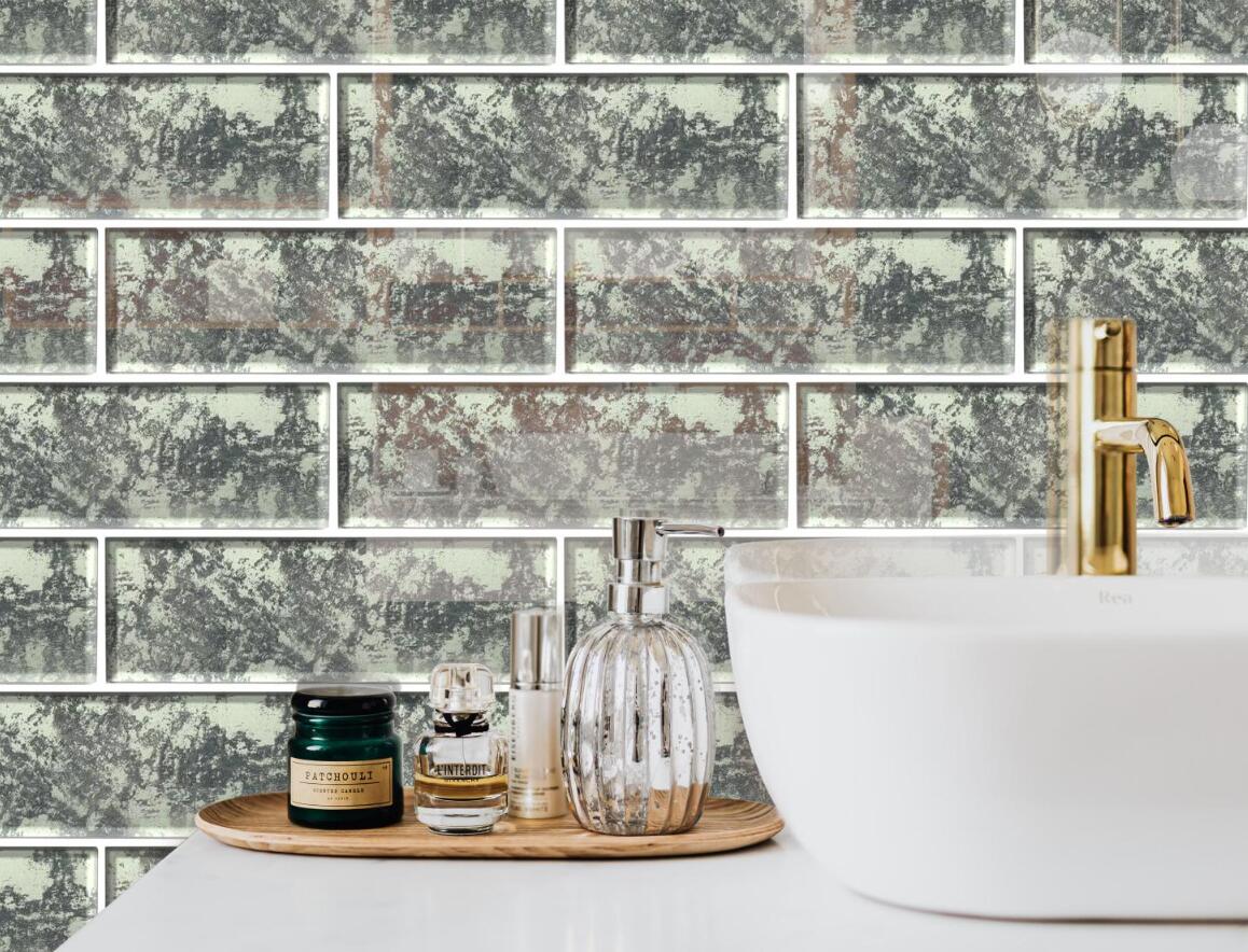 Blue & Gray Texture Pattern 3D Glass Tile - Buy Glass Tile Product on ...