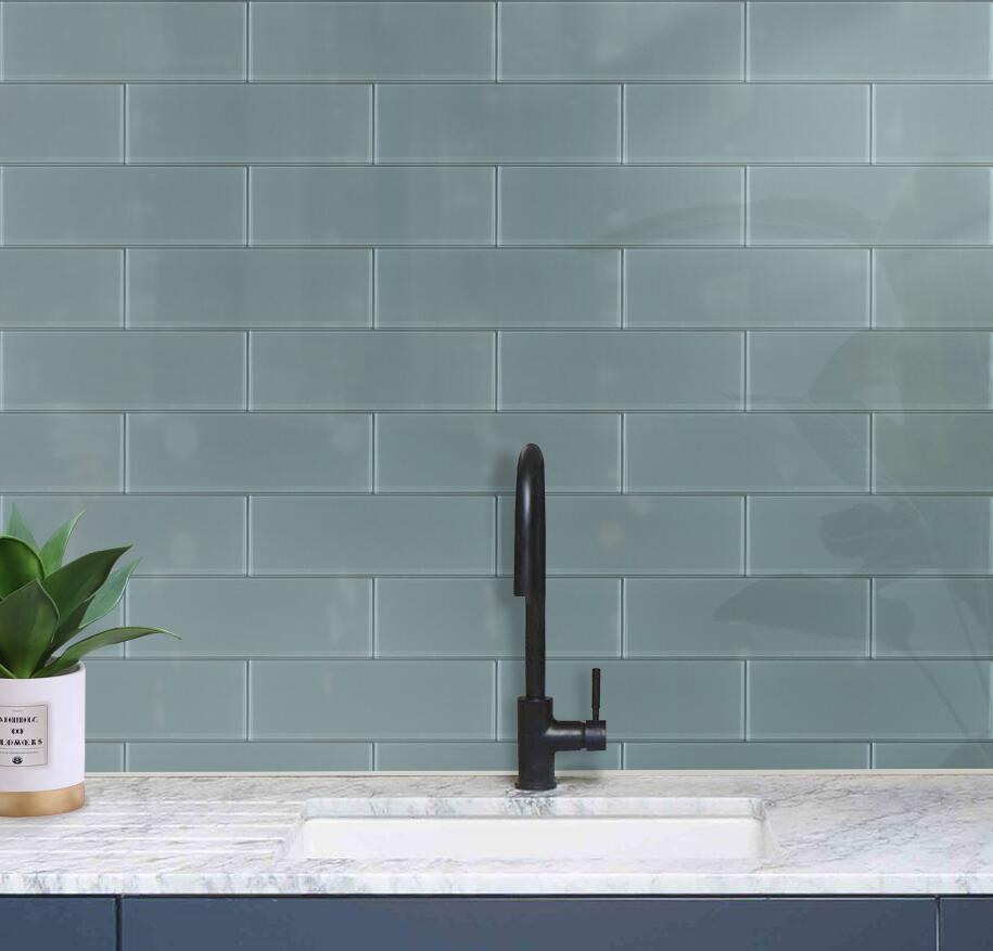 Azure Block Glass Tile 4"x12" - Buy Glass Tile, Azure Block Glass Tile ...